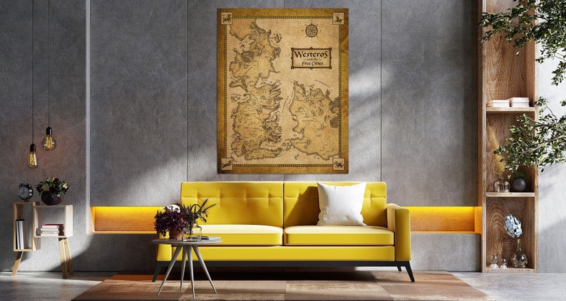 Map of Westeros, Westeros Map, Game of Thrones, Map Wall Art, GOT Wall ...