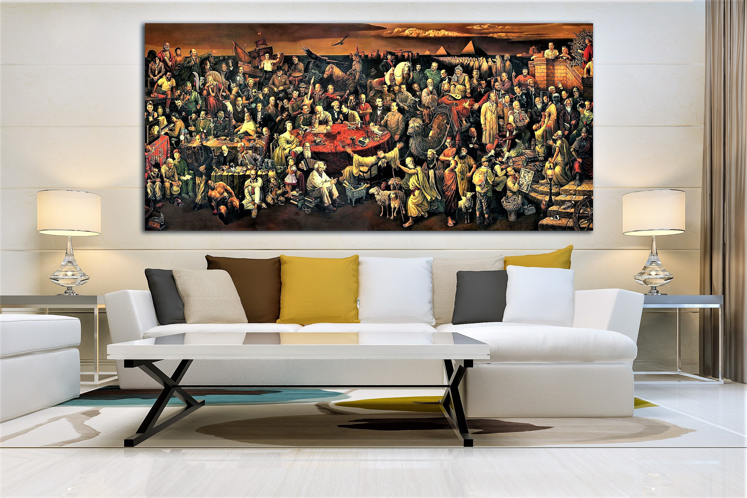 Discussing the Divine Comedy, 103 Famous People, Canvas Wall Art, Dante ...
