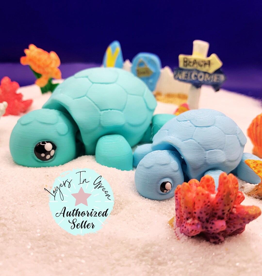 Cute Turtle 3D Print Fidget Articulating Toy Custom Gift - Etsy