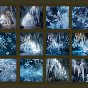 Printable Frozen Winter Digital Paper Pack Freezing Snowfall Ephemera ...