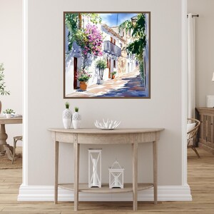 Ibiza Watercolor Painting, Mediterranean Island Art Print, Spain Travel ...
