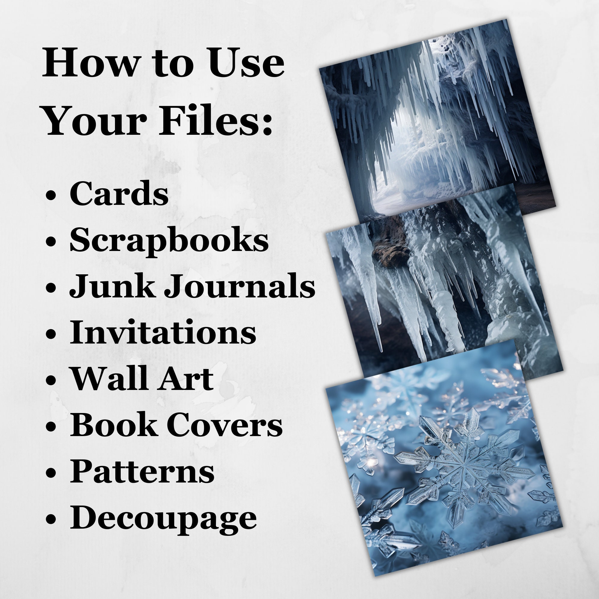 Printable Frozen Winter Digital Paper Pack Freezing Snowfall - Etsy