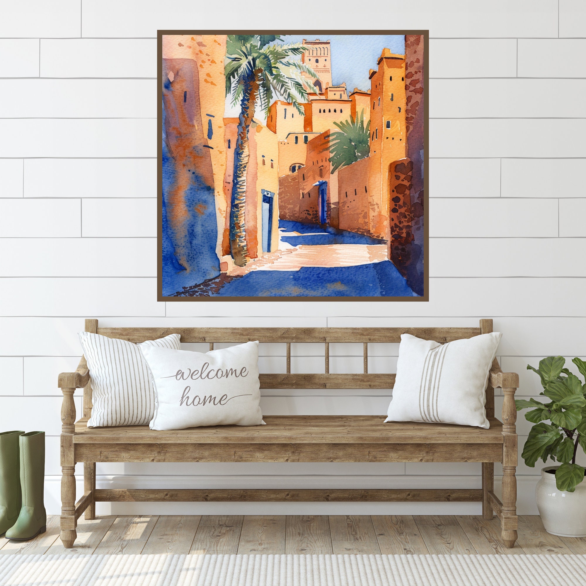 Morocco Painting Marrakesh Medina Art Print, European Wall Art ...