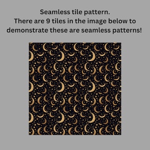 Celestial Starry Night Digital Paper Pack, Seamless Navy Textures and ...