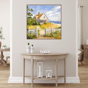 Cape Cod Cottage Art Print, Seascape Watercolor Painting, Coastal Wall ...
