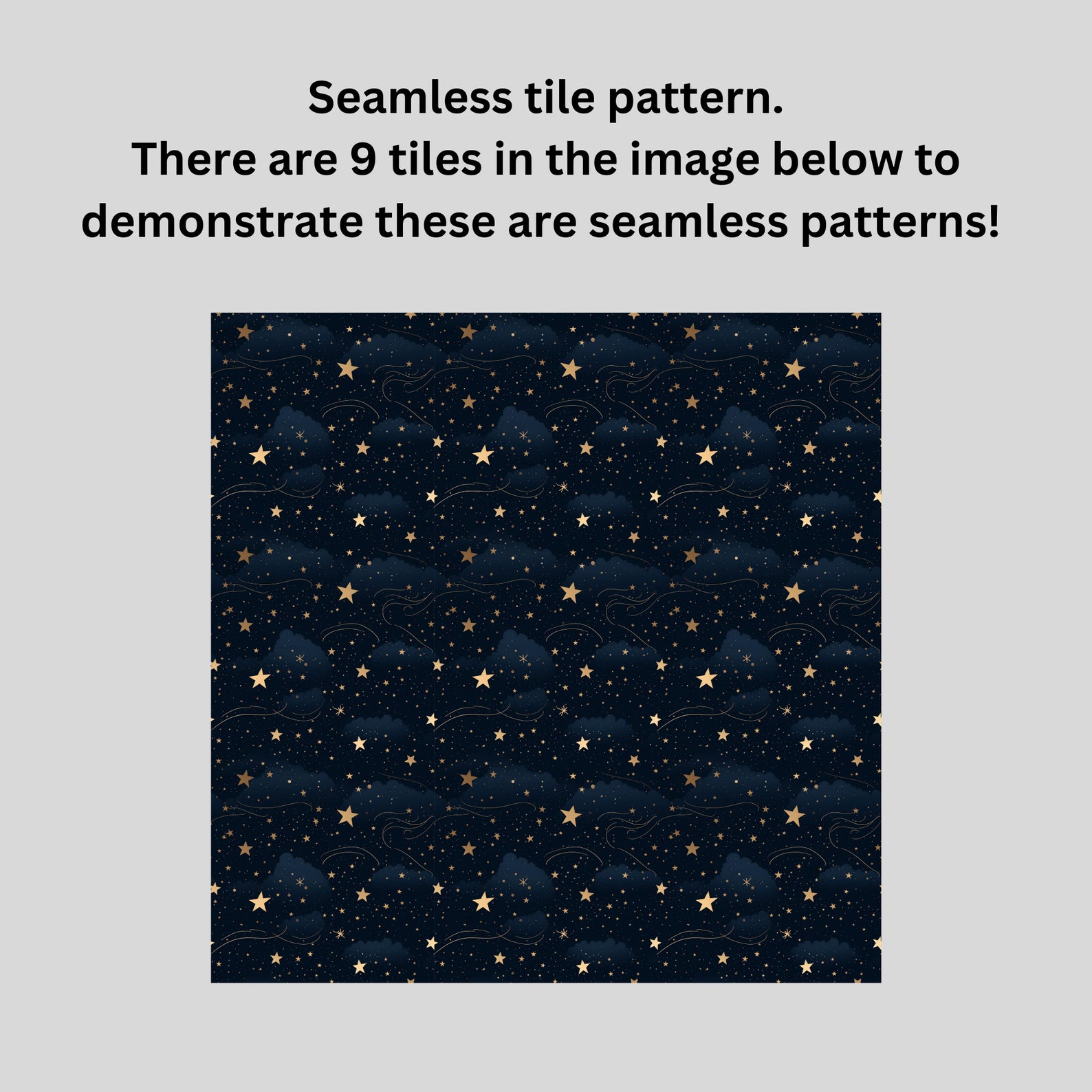 Celestial Starry Night Digital Paper Pack, Seamless Navy Textures and ...