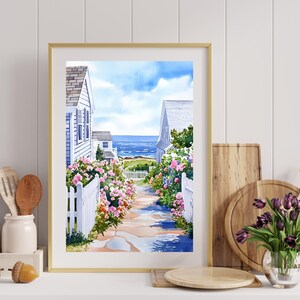Cape Cod Art Print, Massachusetts Watercolor Painting, Nantucket Island ...
