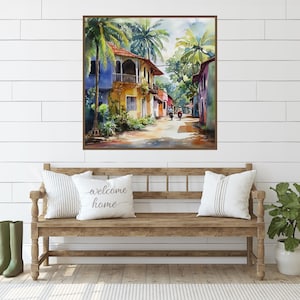 Goa Art, India Watercolor Painting, Landscape Art, Streetscape Print ...