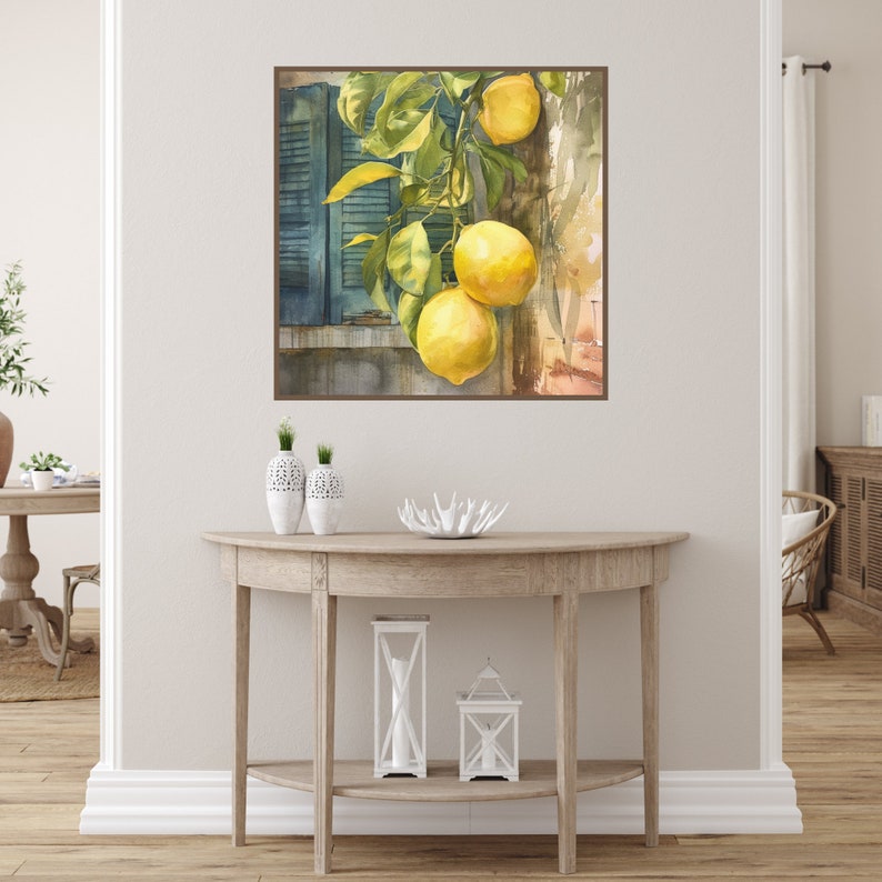 Italian Lemons Watercolor Print Italy Lemon Kitchen Art Lemon Tree Wall ...