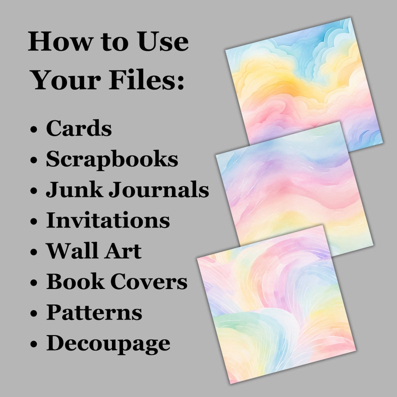 Pastel Rainbow Watercolor Digital Paper Seamless Paper Background ...