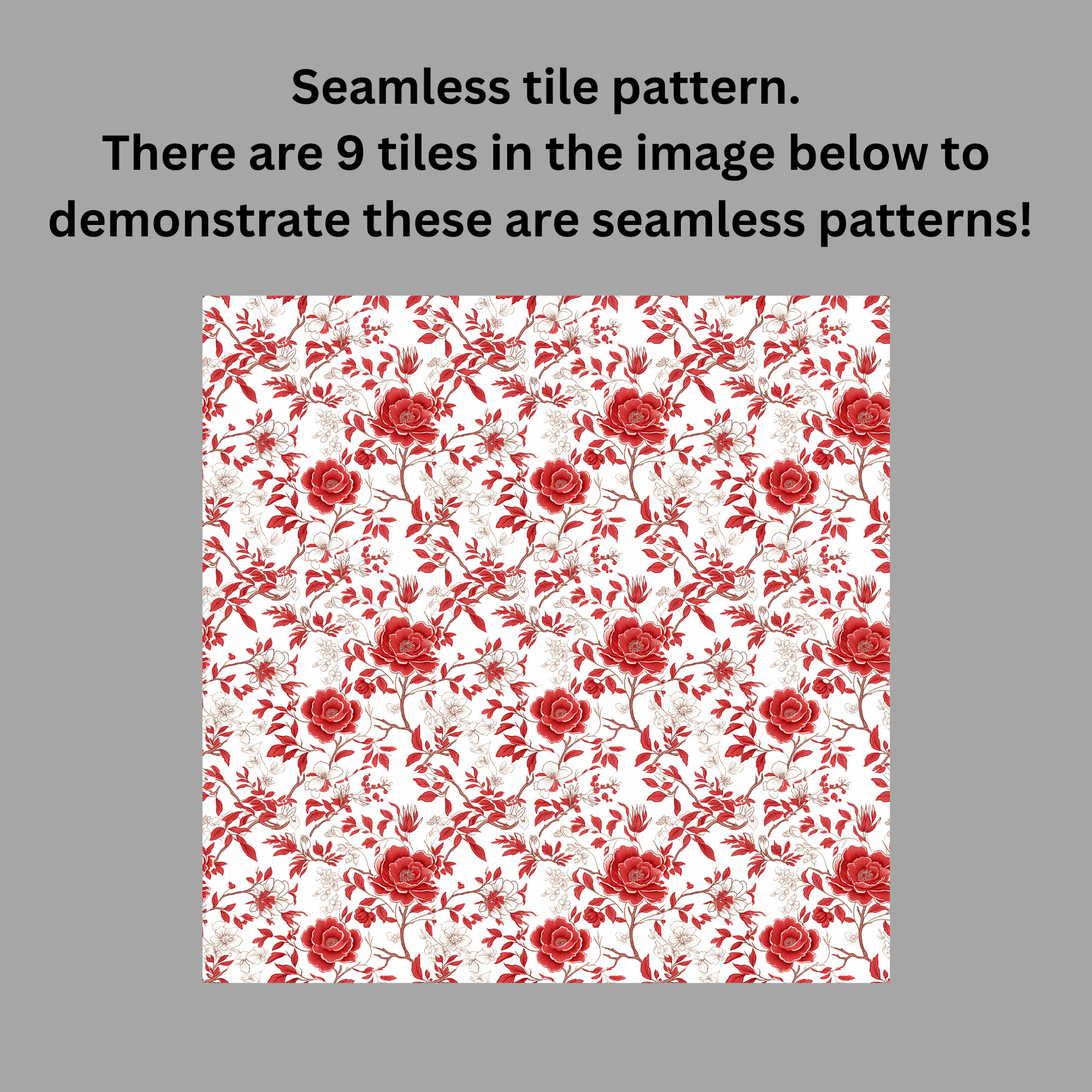 Seamless Red Toile Digital Paper, Toile De Jouy Digital Paper, Red ...