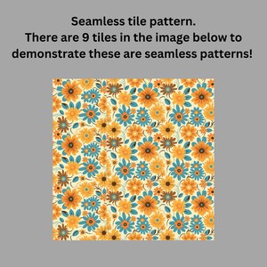 Retro Groovy Digital Paper: 70s Floral Patterns (digital Download) - Etsy