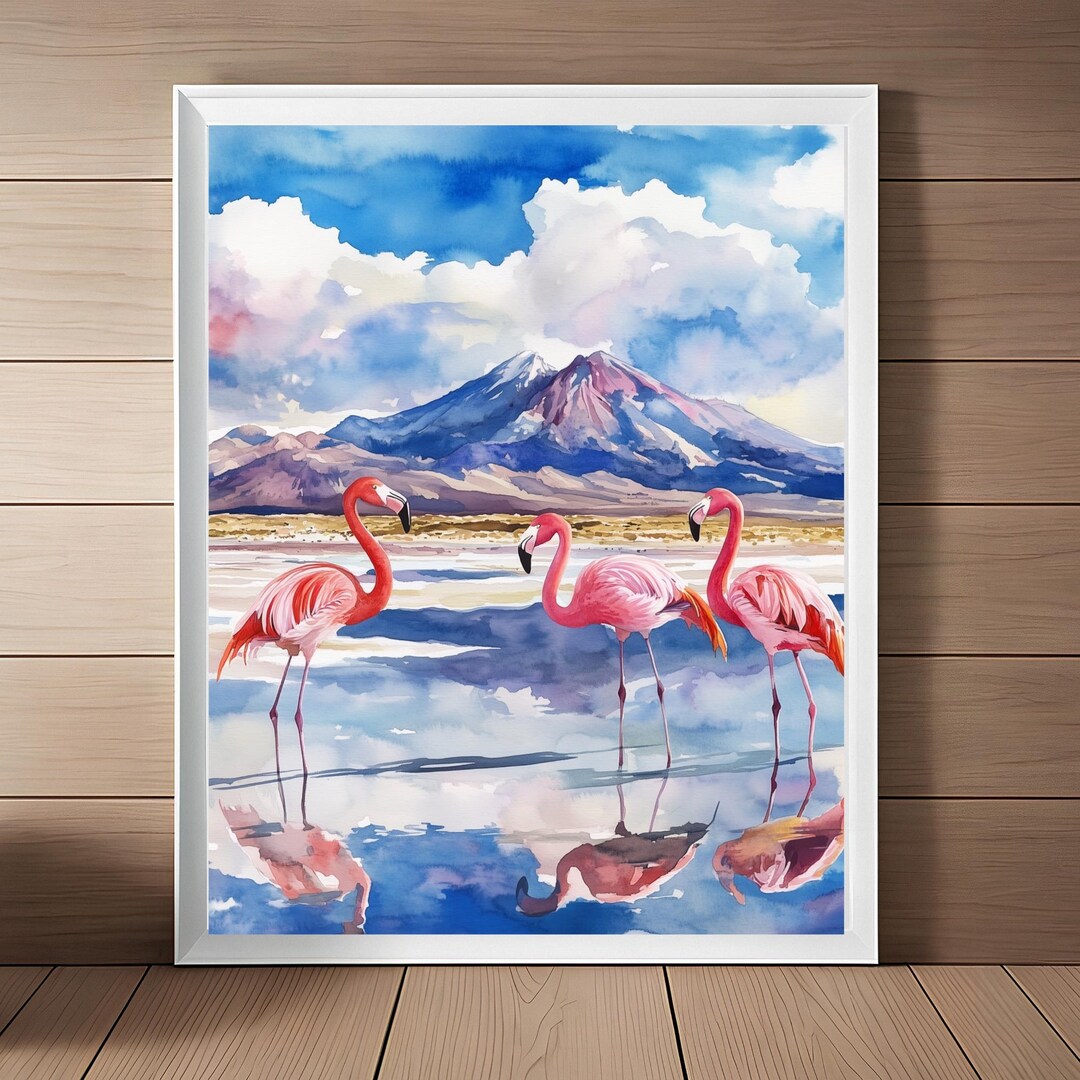 Salar De Uyuni Art, Bolivia Watercolor Painting, Travel Gift, Salt ...