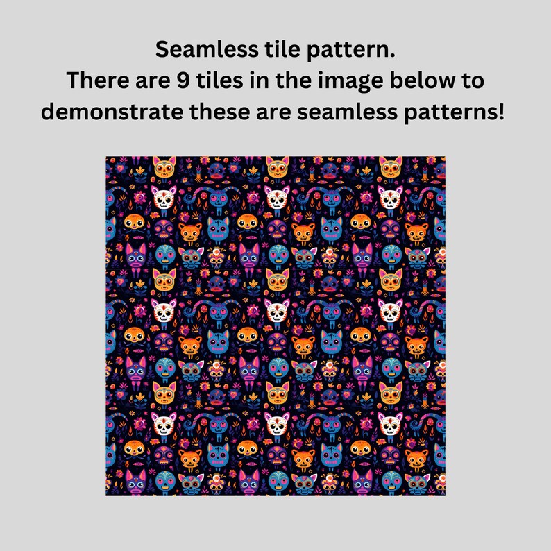 Seamless Day of the Dead Animals Digital Paper Pack, Alebrijes, Dia De ...