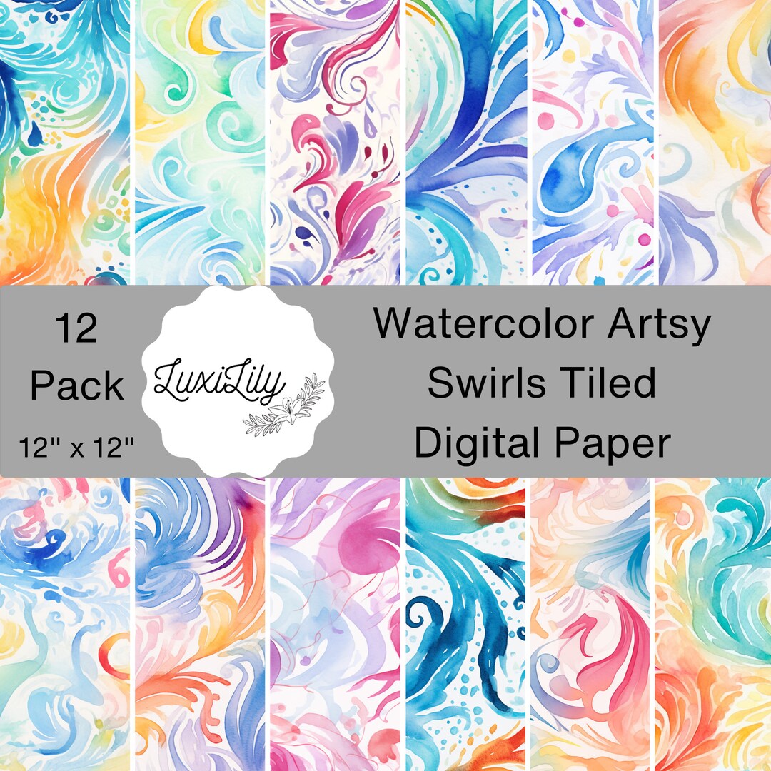 Seamless Artsy Swirls Digital Paper, Swirls Seamless Designs, Swirls ...
