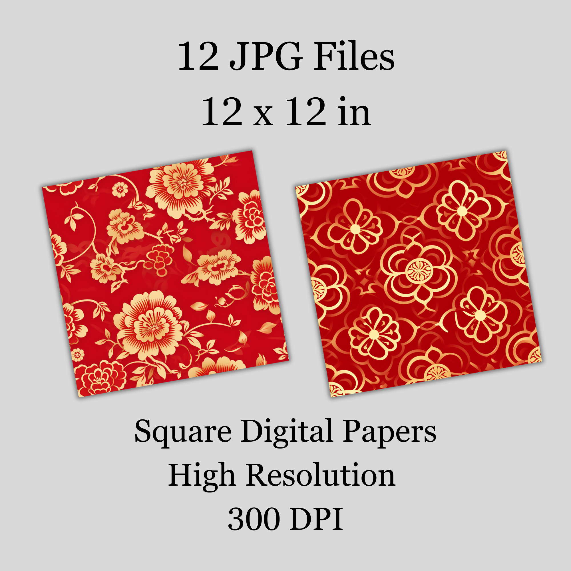 Red Gold Chinoiserie Digital Paper Seamless Pattern Chinese - Etsy
