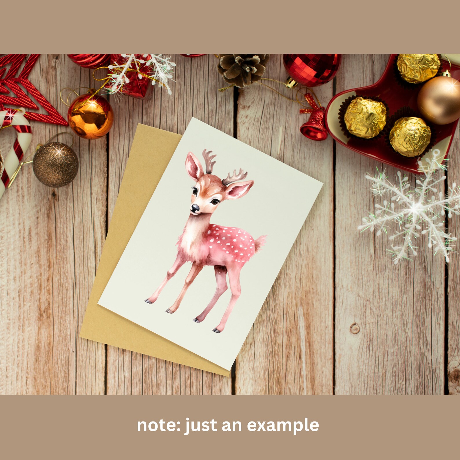 Cute Pink Christmas Reindeer Clipart, Pink Watercolor Christmas, Girly ...
