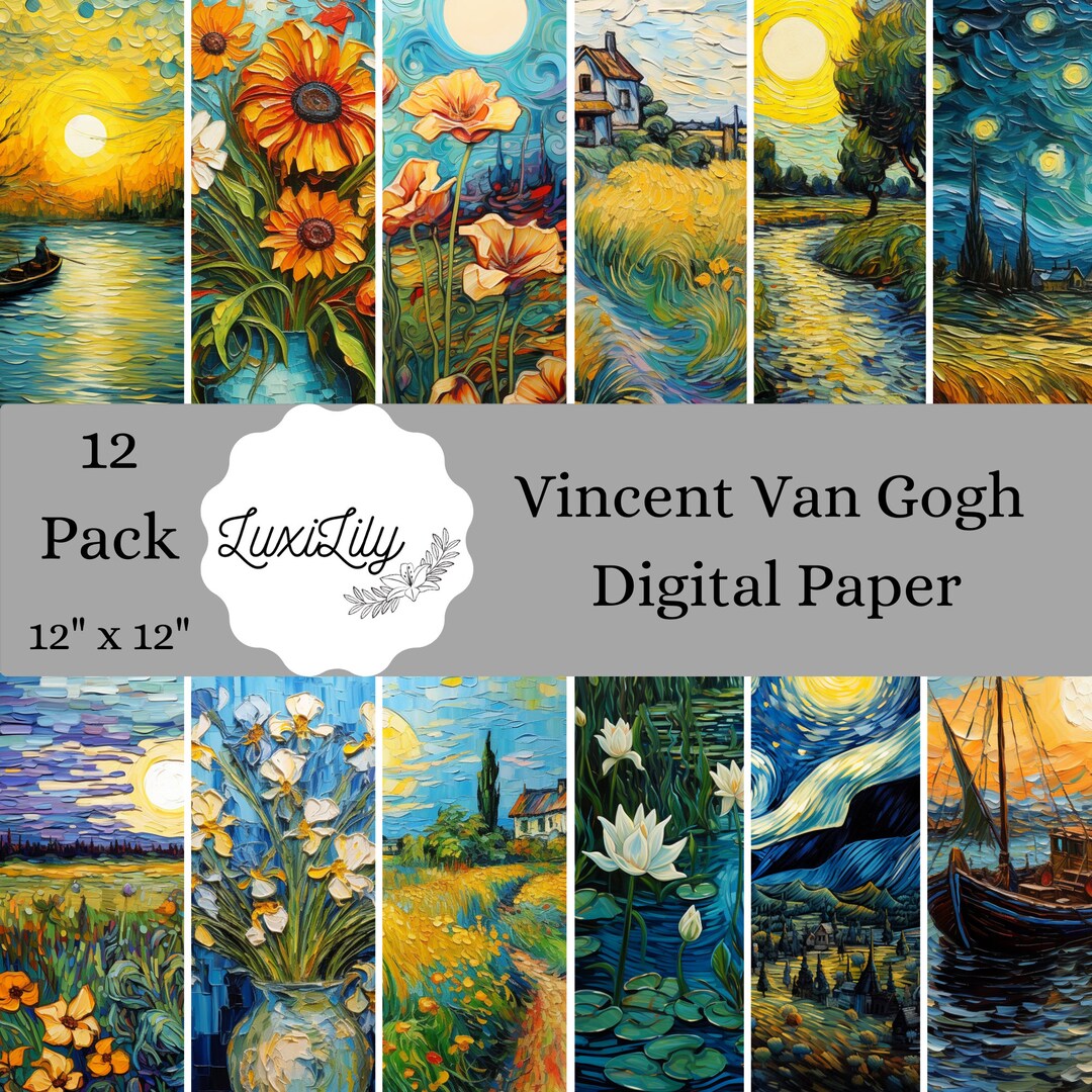 Vincent Van Gogh Digital Paper, Van Gogh Inspired Paintings and ...