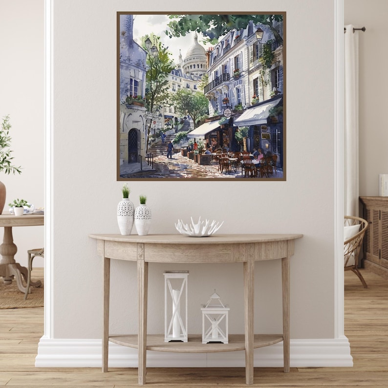 Montmartre Paris Watercolor Print: French Cafe Scene (digital Download ...