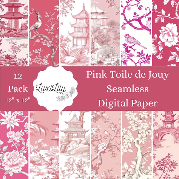 Pink Toile Wallpaper - Etsy