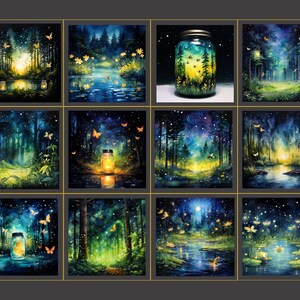 Fireflies Digital Paper Pack Firefly Scrapbooking Paper Junk Journal ...