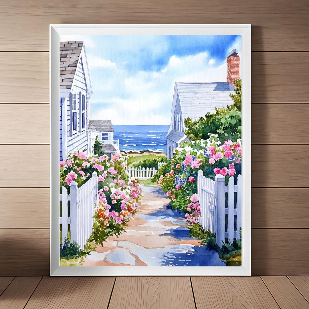 Cape Cod Art Print, Massachusetts Watercolor Painting, Nantucket Island ...