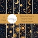 Celestial Starry Night Digital Paper Pack, Seamless Navy Textures and ...