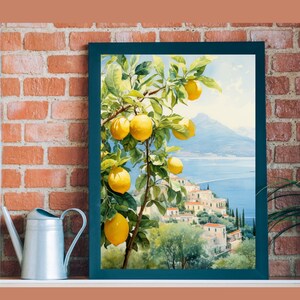 Amalfi Coast Lemon Tree Print: Italian Kitchen Wall Art (digital ...