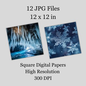 Printable Frozen Winter Digital Paper Pack Freezing Snowfall Ephemera ...