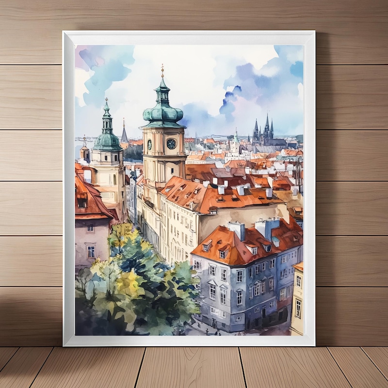Watercolor of Prague - Etsy