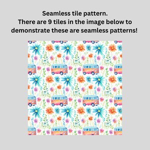70s Hippie Digital Paper Pack: Groovy Retro Patterns, Seamless Flower ...
