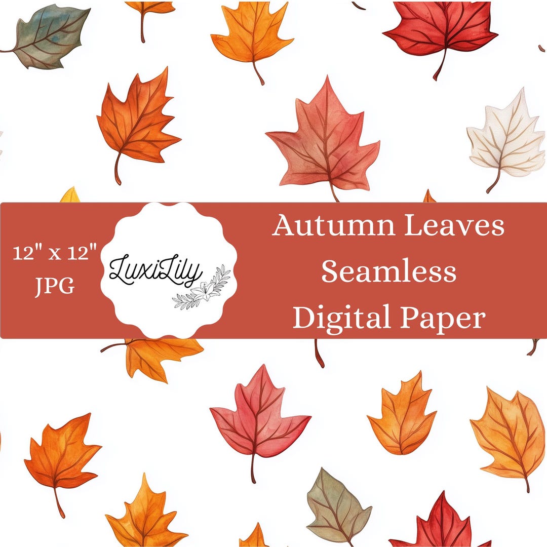 Fall Leaves Digital Paper, Thanksgiving Seamless Pattern, Fall ...
