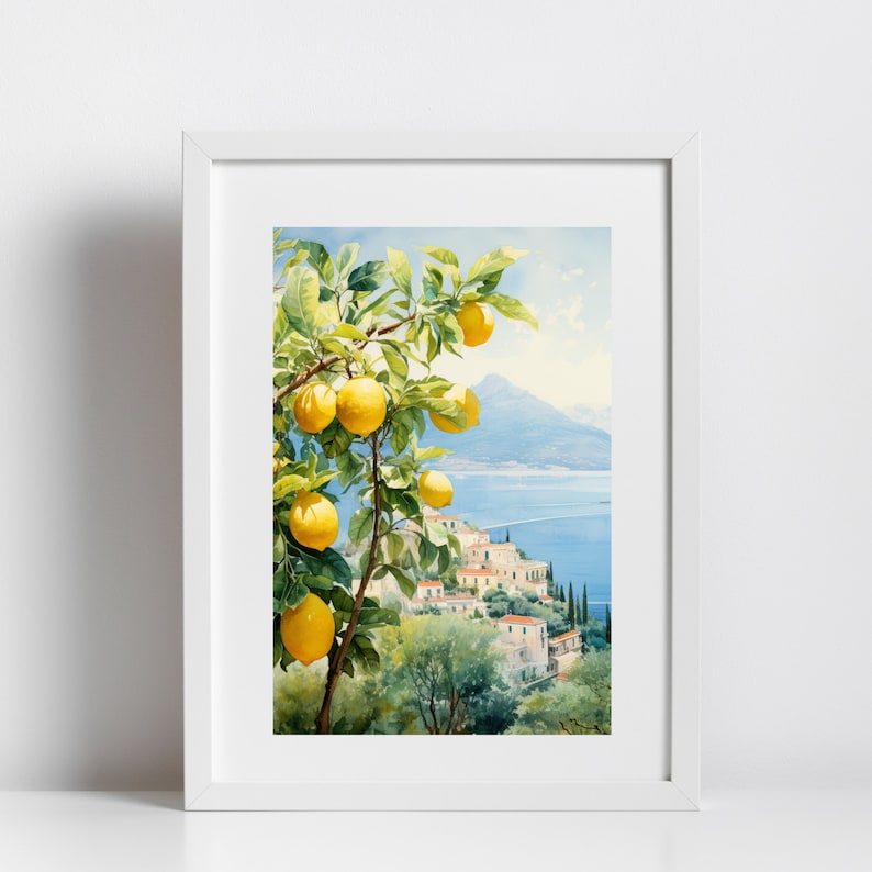Amalfi Coast Lemon Tree Print: Italian Kitchen Wall Art (digital ...