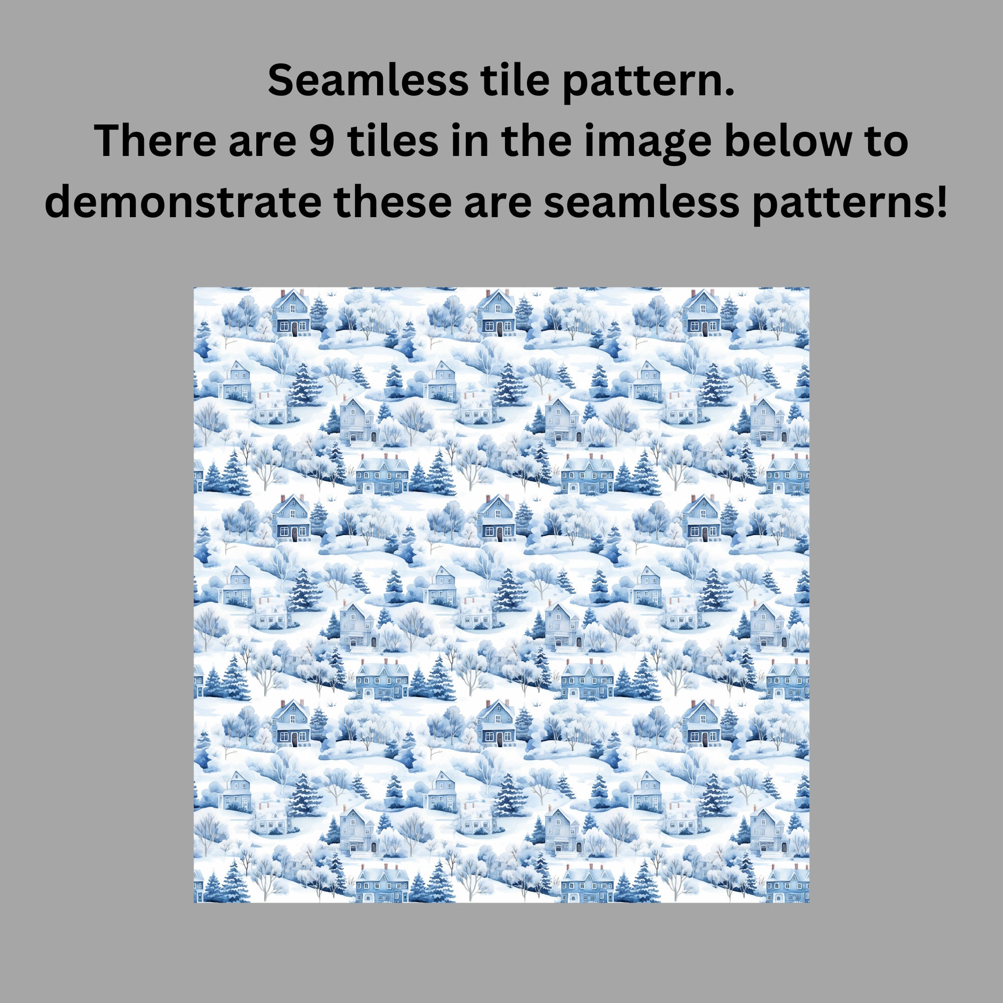 Seamless Watercolor Winter Digital Paper Pack, Christmas Festive ...