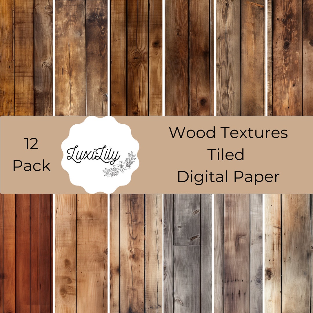 Rustic Wood Textures Digital Paper: Seamless Planks (digital Download ...