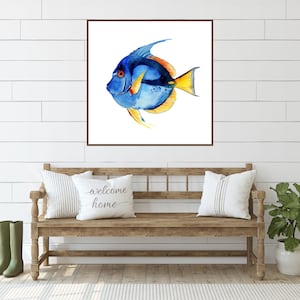 Blue Tang Watercolor Print: Coastal Beach House Art (digital Download ...