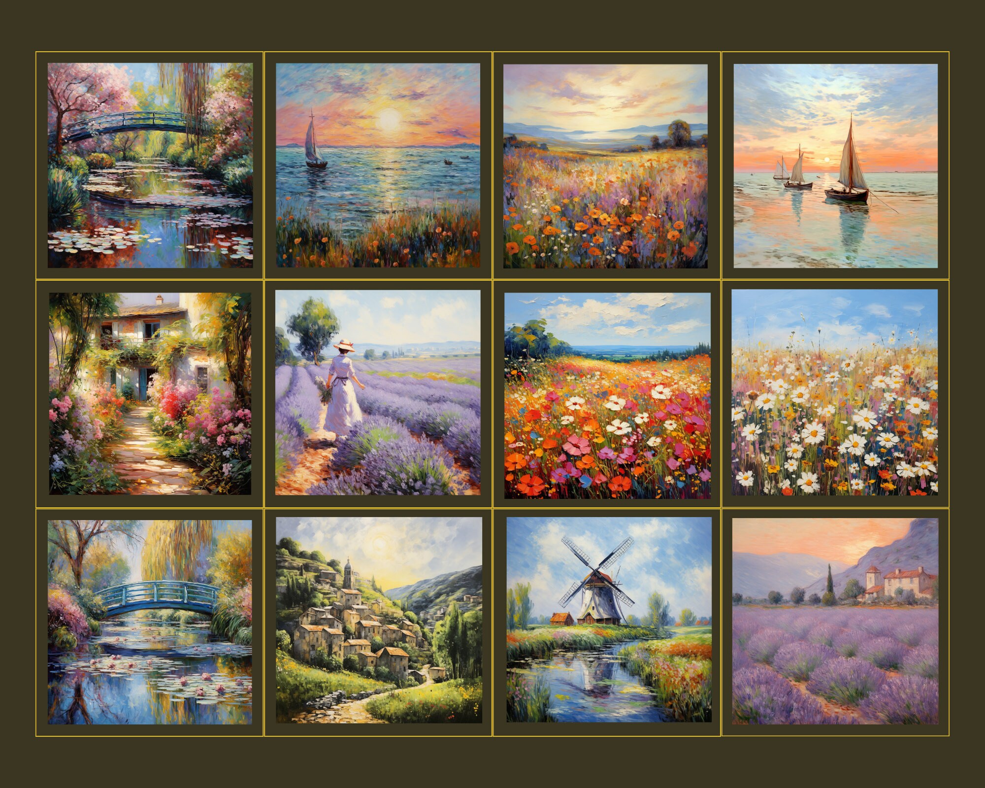 Claude Monet Digital Paper Monet Inspired Paintings and - Etsy