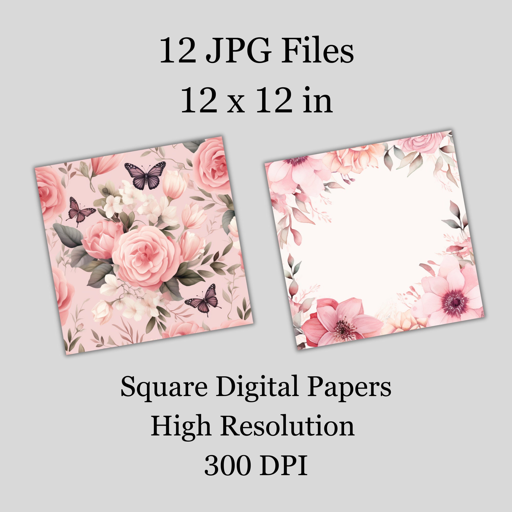 Blush Floral Watercolor Digital Paper, Abstract Pink Spring Watercolor ...