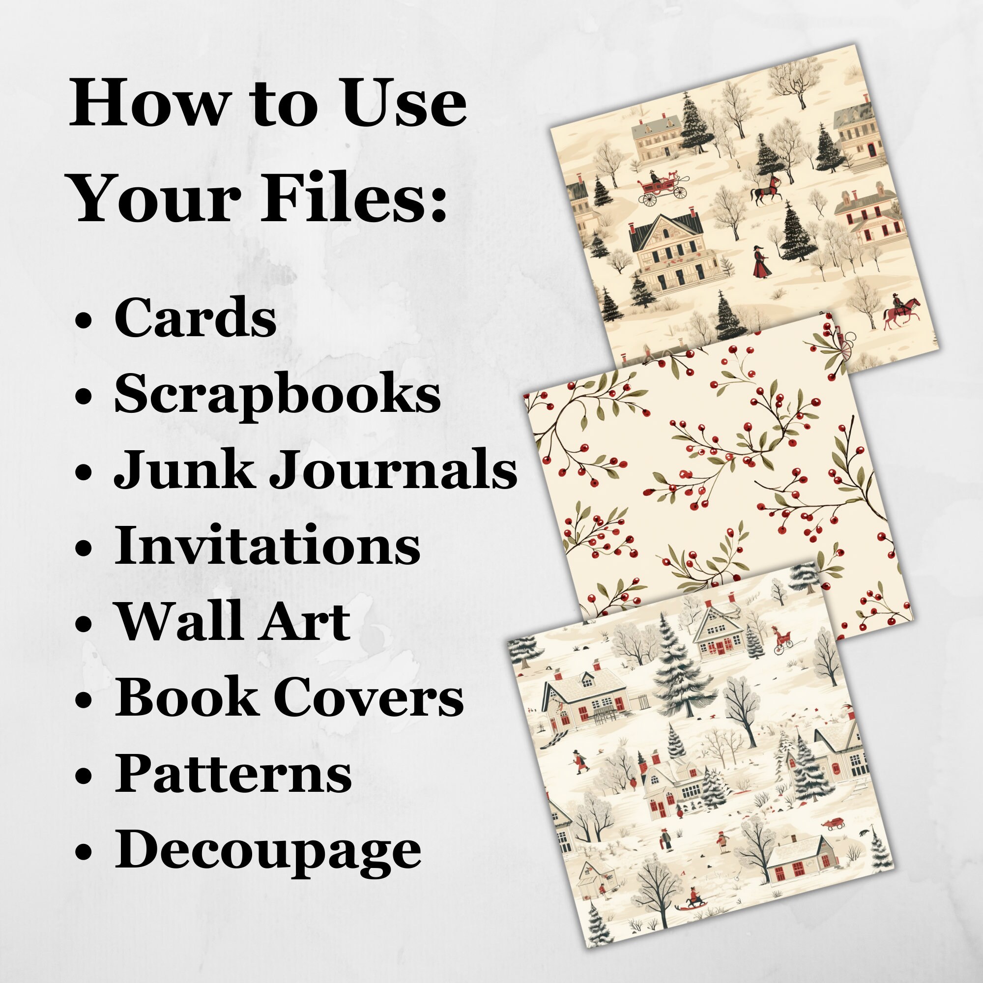 Seamless Vintage Christmas Digital Paper Pack Christmas - Etsy