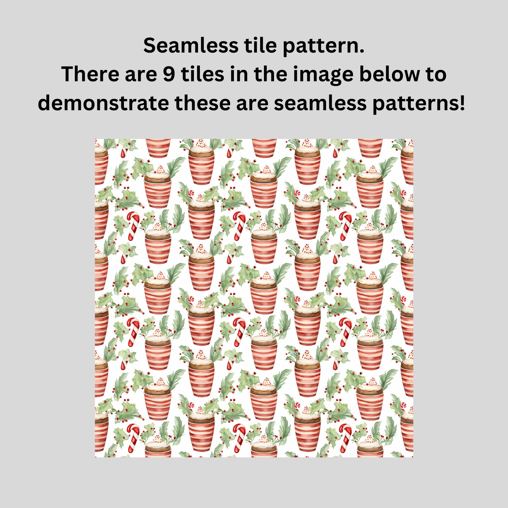 Seamless Watercolor Winter Digital Paper Pack, Christmas Festive ...