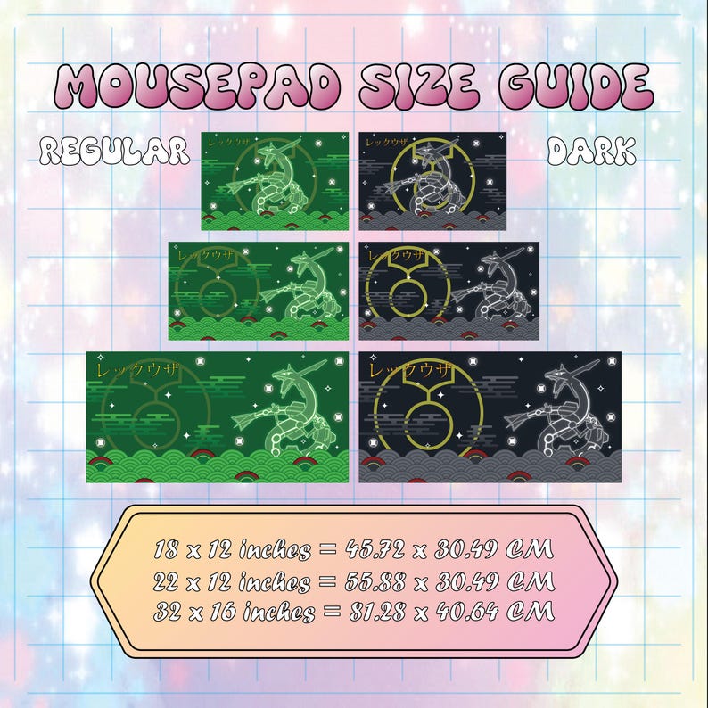 Shiny Rayquaza Pkm - Mousepad, Desk Mat, XXL Extended Mousepad, Giant ...