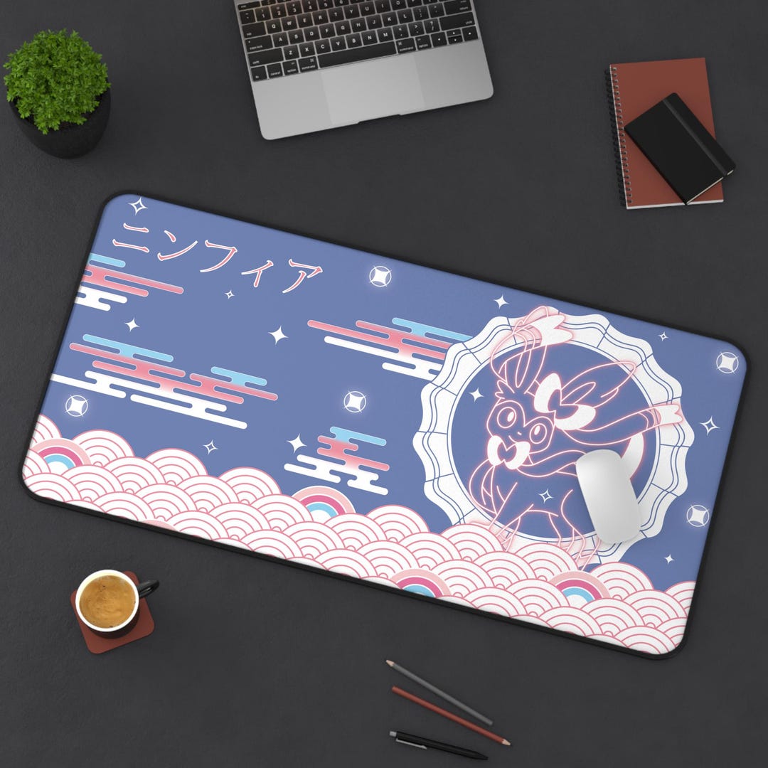 Shiny Sylveon Fairytype-mousepad, Desk Mat, XXL Extended Mousepad ...