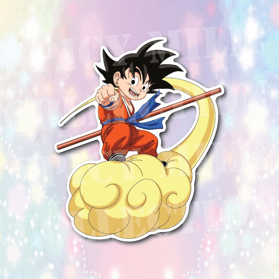 DBZ Kid Goku on Flying Nimbus Dragon Ball Z Sticker(ideal for Car ...