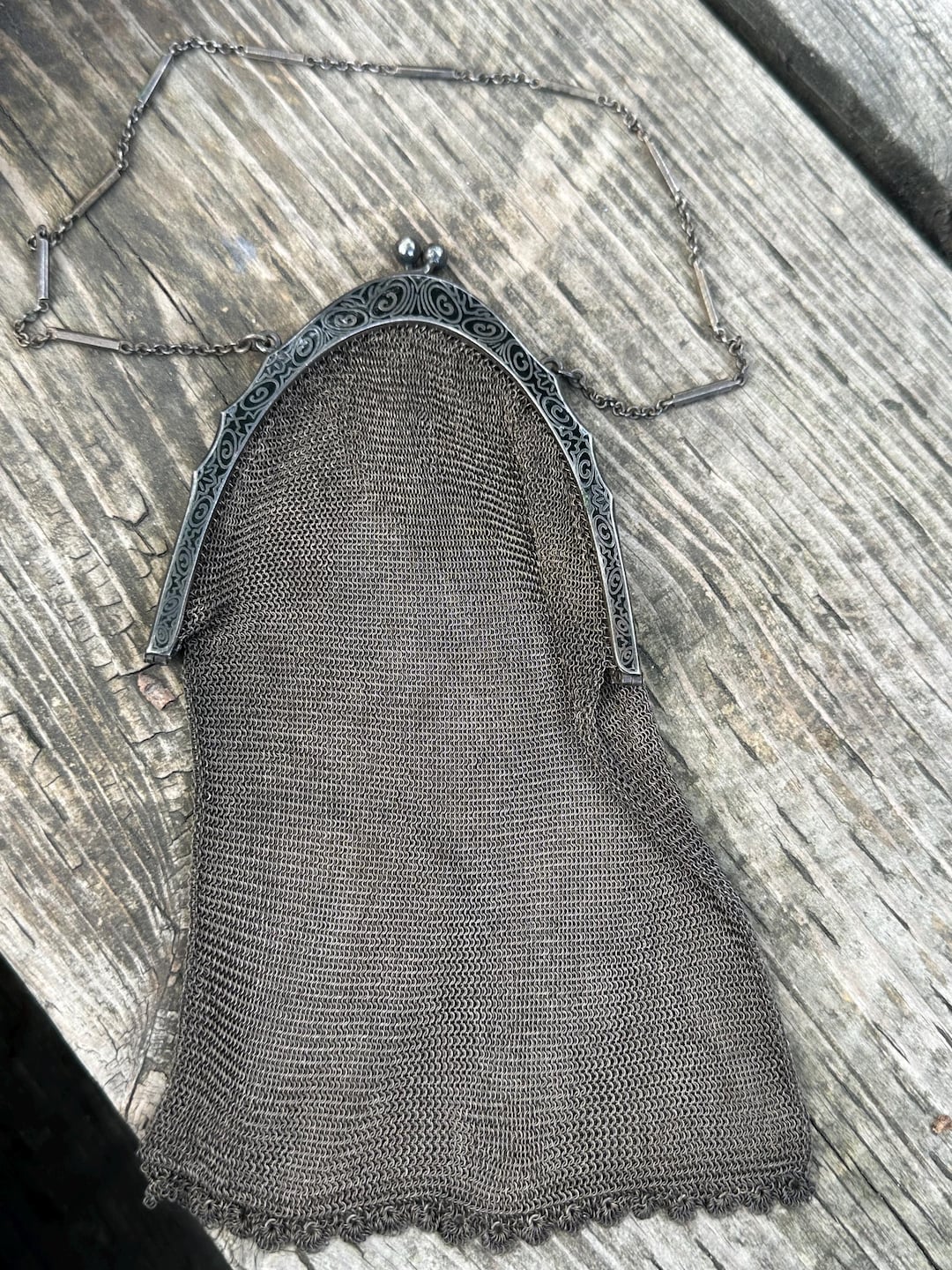 Vintage Silver Mesh Purse - Etsy