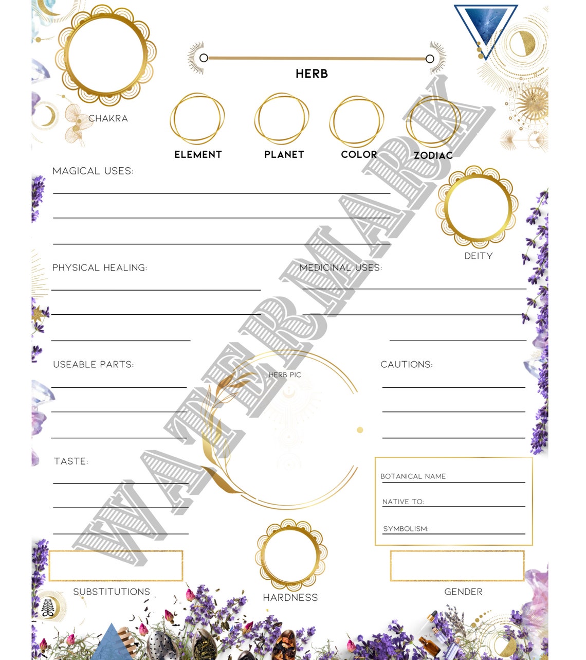 Herb Journal I Printable L Grimoire Sheet L Herbal Journal L Book of ...