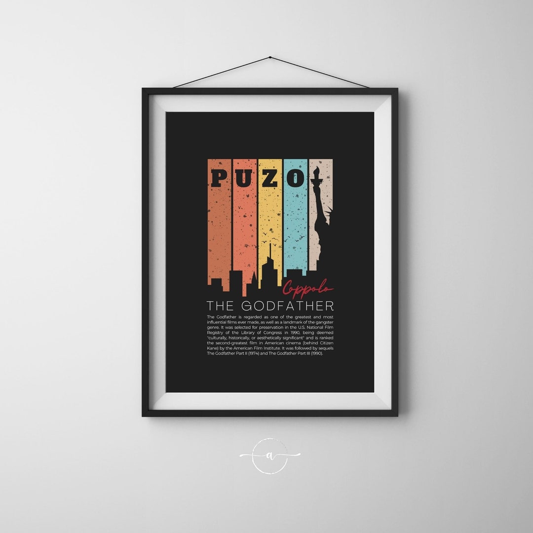 Puzo the Godfather Minimalist Movie Poster Movie Banner - Etsy
