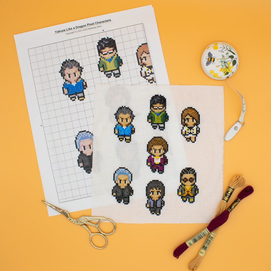 PDF Pattern - Yakuza Like a Dragon Pixel Characters Cross Stitch - Etsy