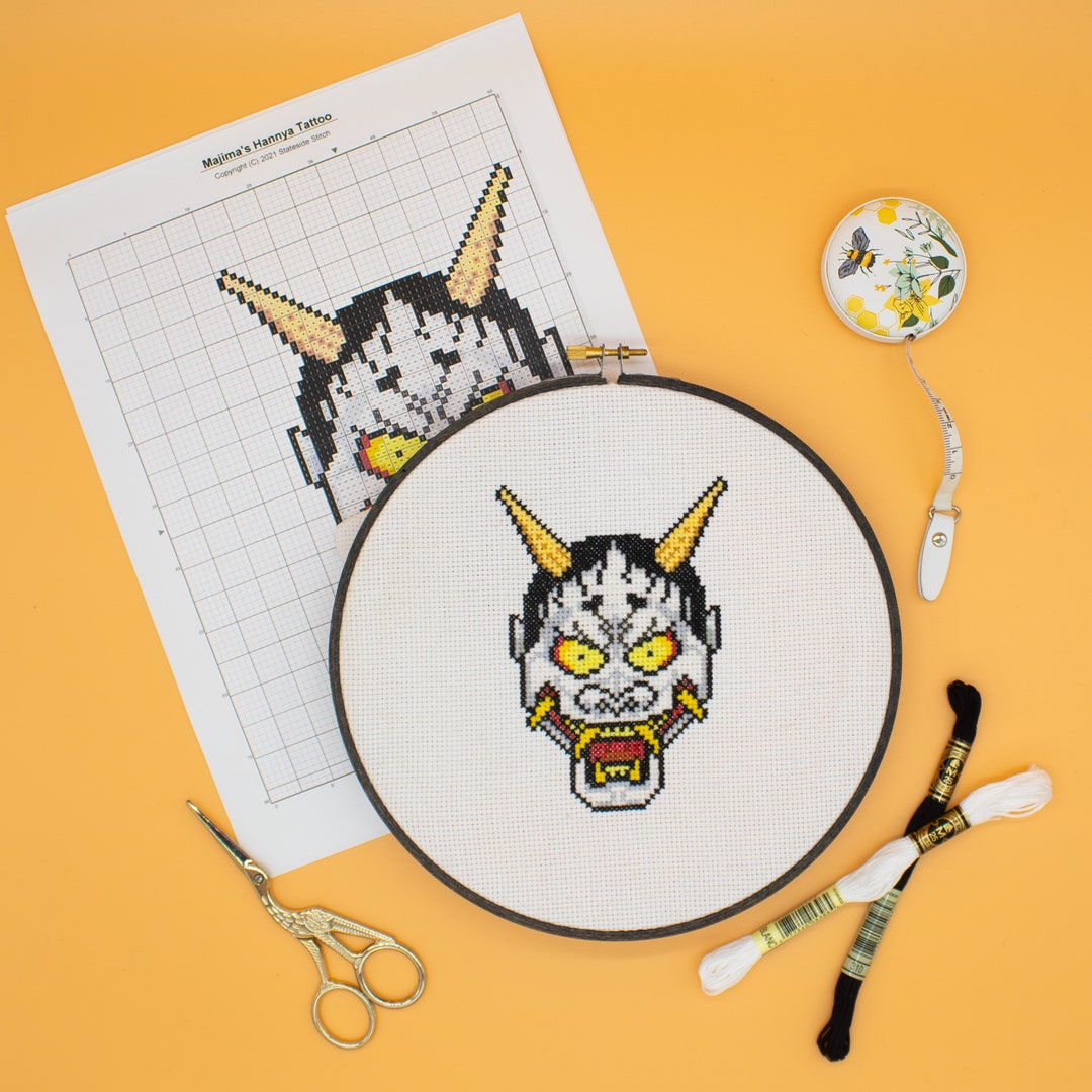 PDF Pattern - Majima's Hannya Tattoo From Yakuza Cross Stitch - Etsy