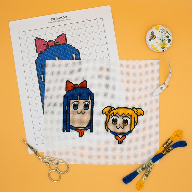 PDF Pattern - Pop Team Epic Cross Stitch - Etsy