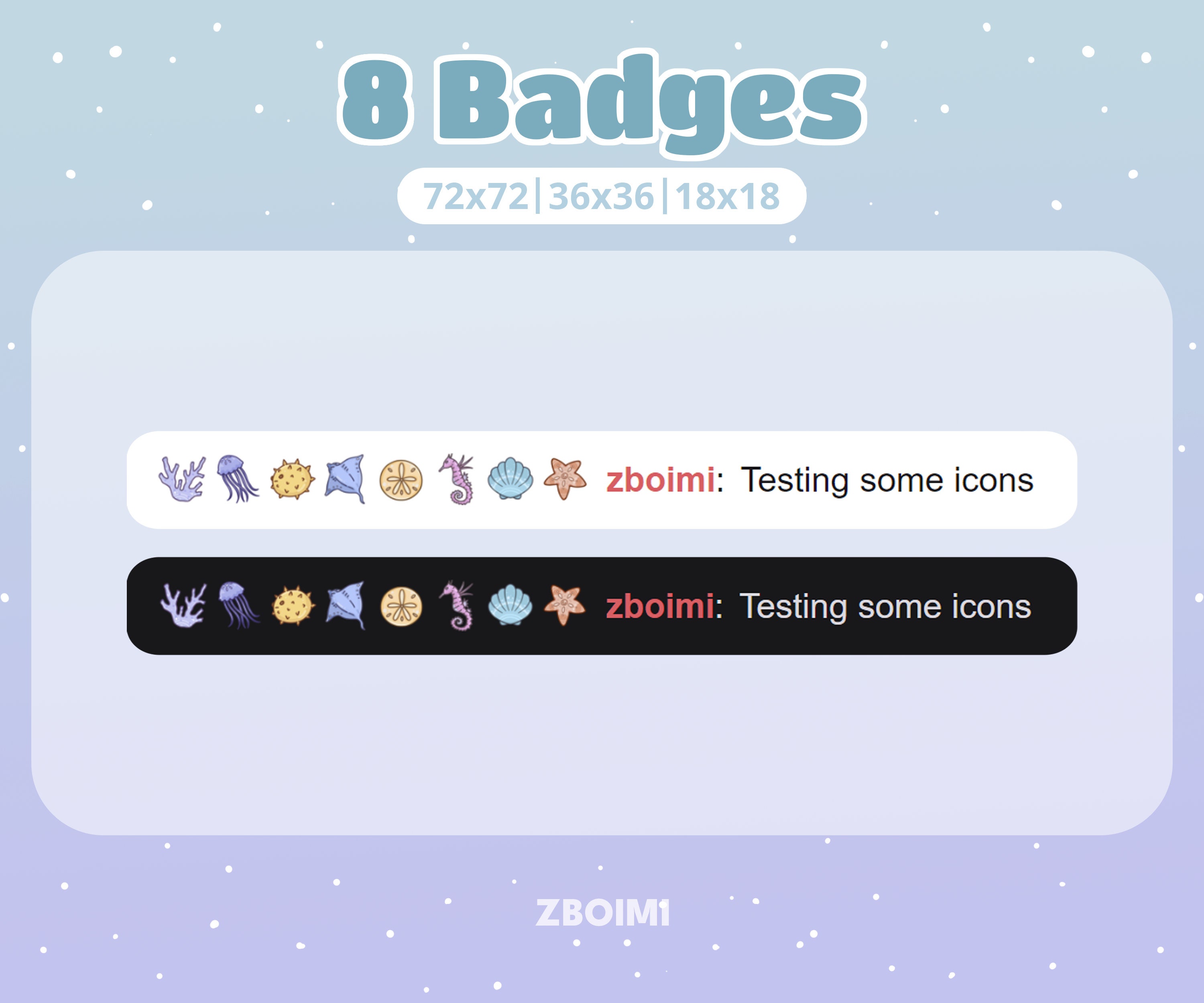 Twitch Ocean Badges 8 Ocean Badges Twitch Sub Badge Ocean Set Twitch ...